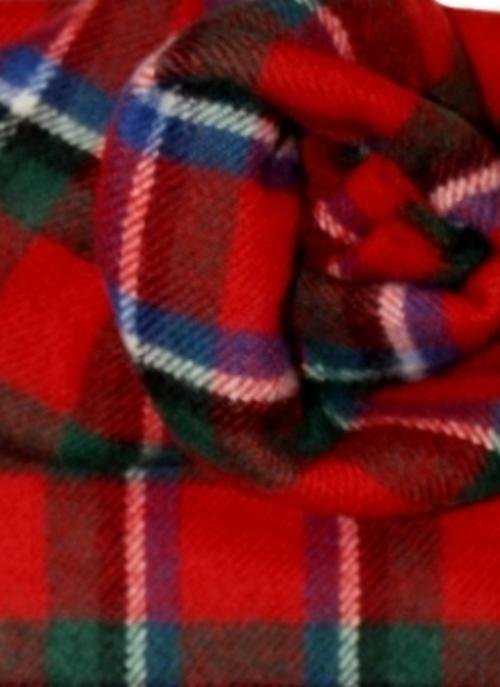 Sinclair Red Modern Tartan Lambswool Fringed Scarf Sinclair Red Modern Tartan Lambswool Fringed Scarf