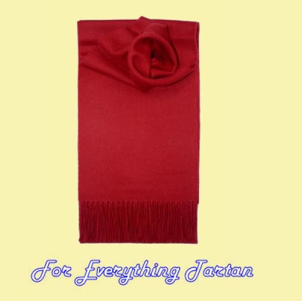 Scarlet Red Solid Lambswool Fringed Scarf