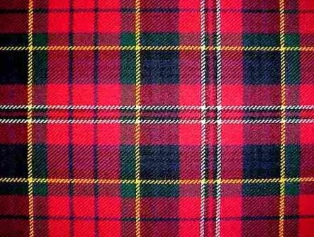 MacPherson Red Modern Tartan Polycotton Plaid Fabric Swatch