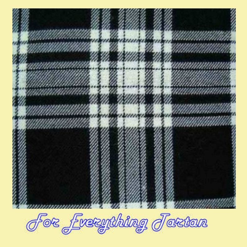 Menzies Black White Tartan Polyviscose Plaid Fabric Swatch
