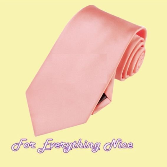Coral Salmon Pink Formal Groomsmen Groom Wedding Straight Mens Neck Tie