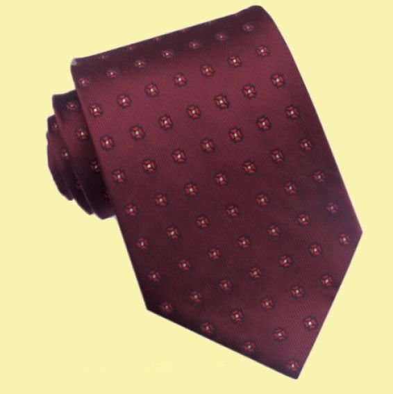 Red Silver Floral Pattern Burgundy Formal Wedding Straight Mens Neck Tie