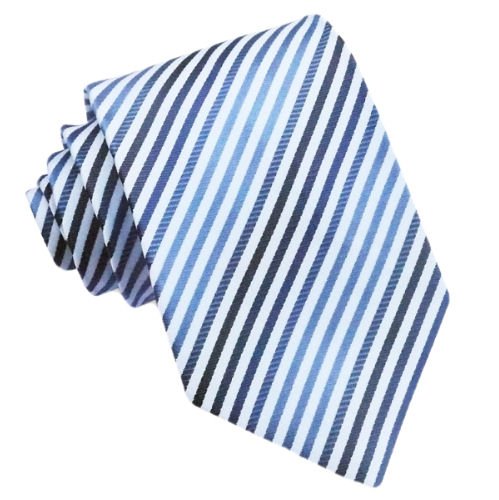 Light Dark Blue White Diagonal Stripes Formal Wedding Straight Mens ...