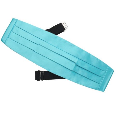 Turquoise Formal Groomsmen Groom Wedding Mens Cummerbund