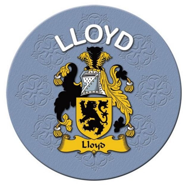 Lloyd Coat of Arms Cork Round English Family Name Coasters Set of 2