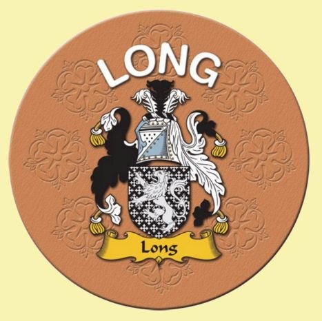 Long Coat of Arms Cork Round English Family Name Coasters Set of 2