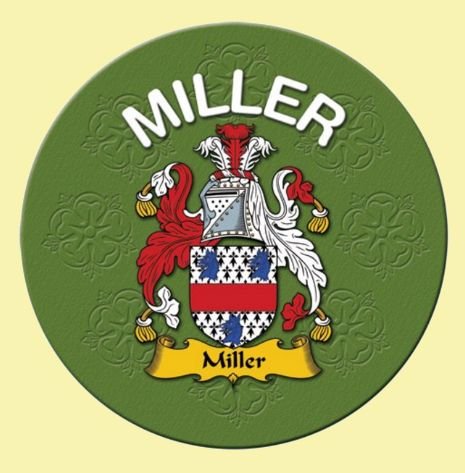 Miller Coat of Arms Cork Round English Family Name Coasters Set of 2