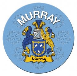 Murray Coat of Arms Cork Round English Family Name Coasters Set of 2