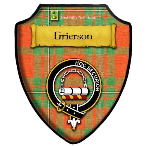 Grierson Ancient Tartan Crest Wooden Wall Plaque Shield