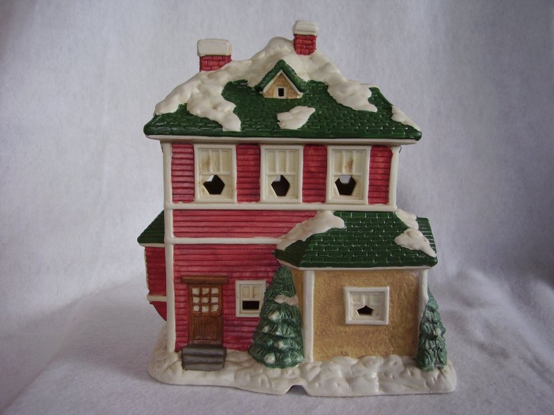 Mervyns Village Square Christmas Village Lighted Victorian House Porcelain Mervyns Village Square Christmas Village Lighted Victorian House Porcelain