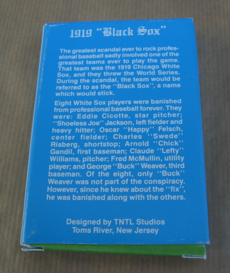 Chicago Black Sox White Sox of 1919. 25 Card Reprint Set. World Series ...