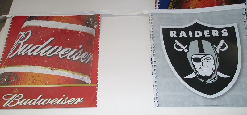 Oakland Raiders, Budweiser Beer, Man Cave Banners, 30ft Long