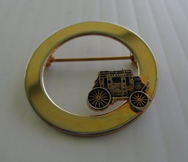 Wells Fargo Bank Stagecoach Lapel Brooch Pin wells-fargo-bank-stagecoach-lapel-brooch-pin