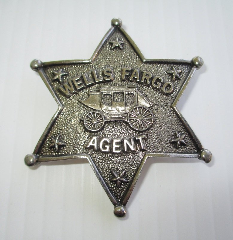 Wells Fargo Agent Star Badge with Stagecoach, 1970s
