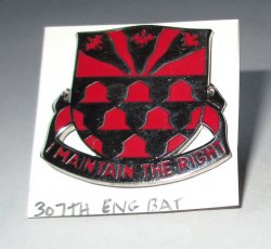 307th Engineer Battalion Insignia Pin, U.S. Army