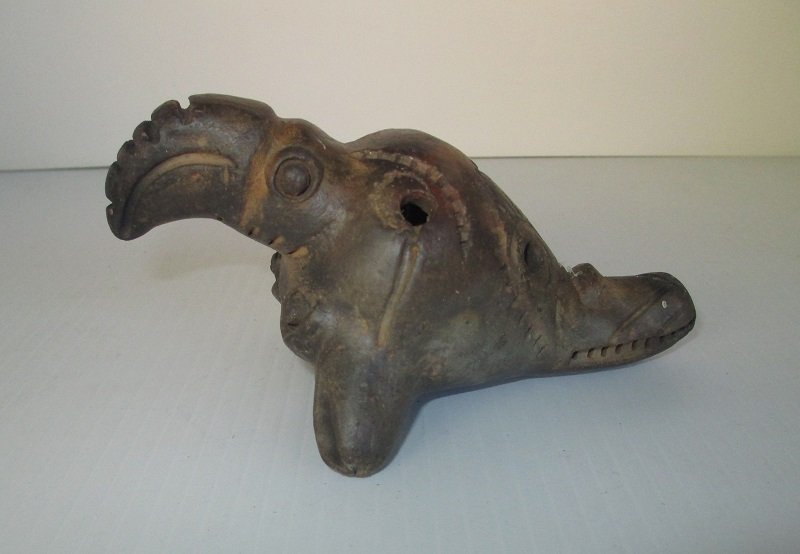 Toucan Bird Clay Flute Whistle, Peru Souvenir, 1970s