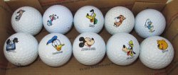 Disney Character Golf Balls Lot of 10, Mickey, Donald, Goofy