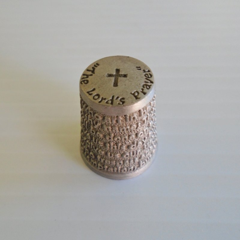 The Lord's Prayer Pewter Thimble, probably Nicholas Gish
