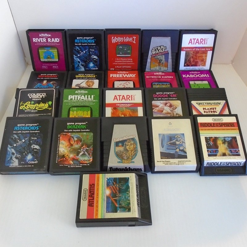 Atari 2600 Game Cartridges, 1970s-1980s, 21 Different Games