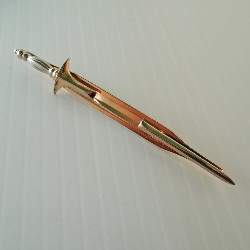 Swank Vintage Sword Tie Clip Tie Bar, 3.5" 1950s - 1960s