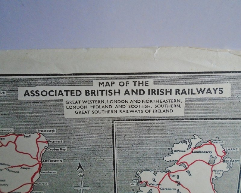 Vintage British and Ireland Railway Streamer and Train Maps
