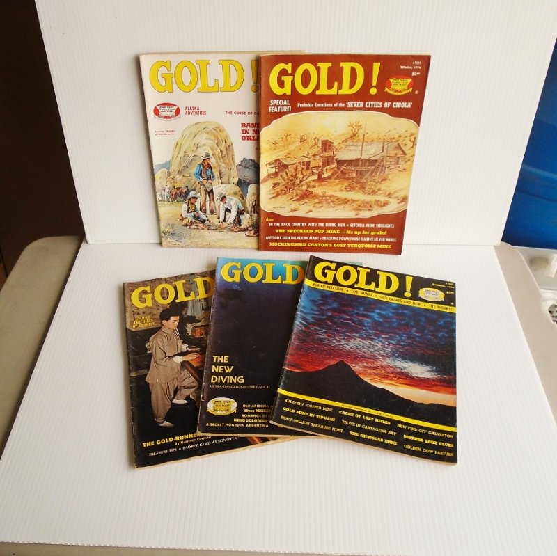 Gold Magazine, 5 issues, 1976, 1977, Treasures Mines