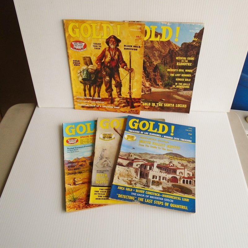 Gold Magazine, 5 issues, 1971 - 1974, Treasures Mines