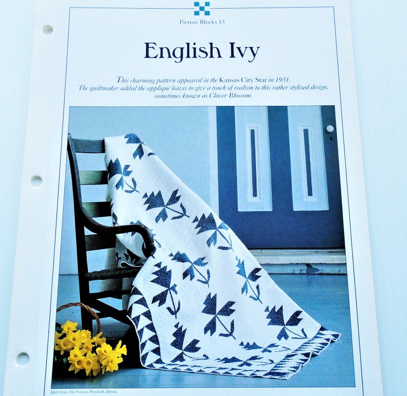 English Ivy Quilt Pattern with Templates