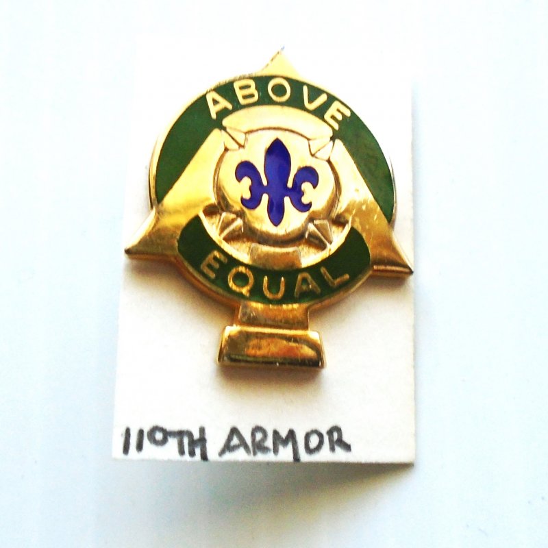 110th US Army Armor DUI Insignia Pin, Above Equal, Vietnam
