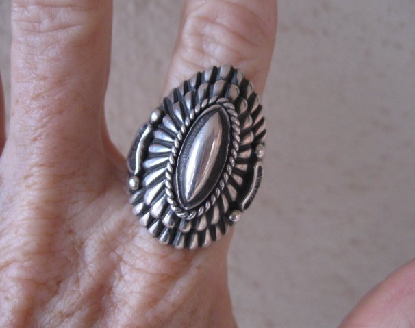 Navajo Harry Begay Sterling Silver Ingot Ring sz10