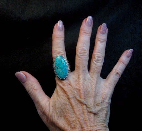 Navajo Sunshine Reeves Turquoise Sterling Silver Native American Ring ...