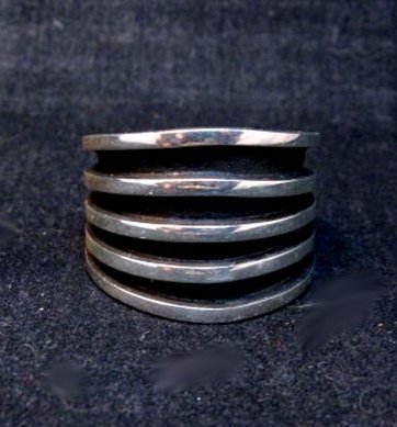 Contemporary Native American Navajo Sterling Silver Ring sz10, Tom Hawk