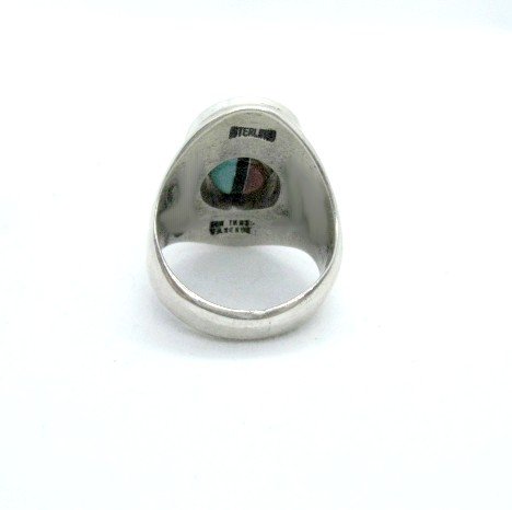 Don Dewa Zuni Inlaid Sunface Spinner Ring Sz8-1/4