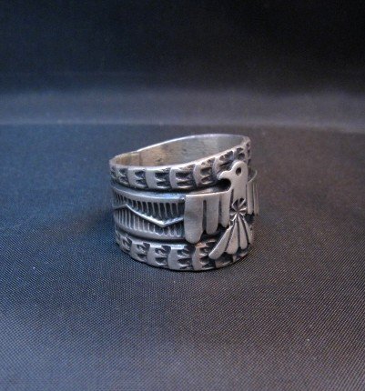 Sunshine Reeves ~ Navajo ~ Stamped Sterling Silver Thunderbird Ring sz9-3/4