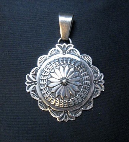 Sunshine Reeves Navajo Stamped Sterling Silver Pendant