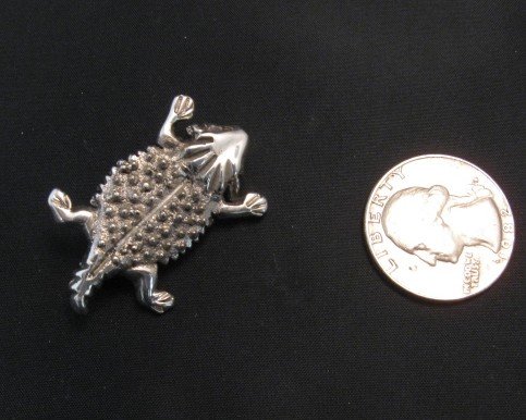 Robbie Manuelito Navajo Silver Horned Toad Pin Pendant