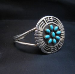 Rosco Scott Navajo Turquoise Sterling Silver Overlay Bracelet