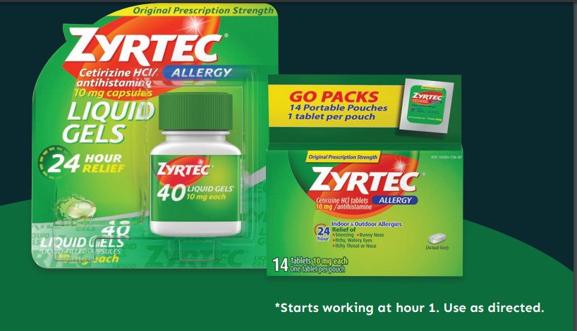 Zyrtec 10 Mg Liquigel Cap 25 By J & J Consumer