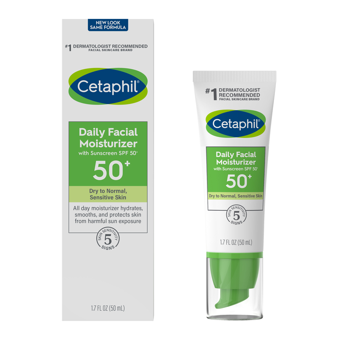 Cetaphil Daily Facial Moisturizer With Sunscreen SPF 50+ 1.7 Fl Oz By ...