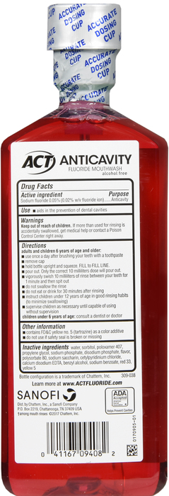 Act Anticavity Alcohol Free Cinnamon 18 oz