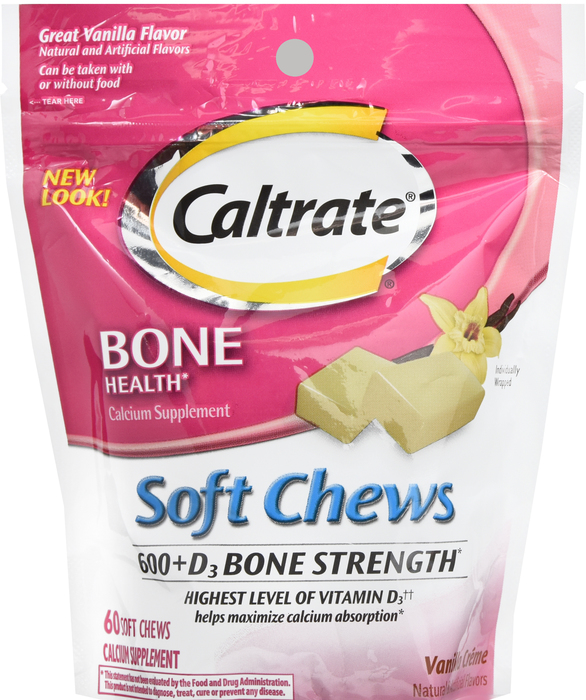 Caltrate 600-D Softchew Vanilla 60 Count by Pfizer