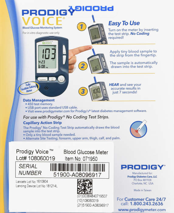 Prodigy No Code Voice Blood Glucose Meter By Prodigy Diabetes
