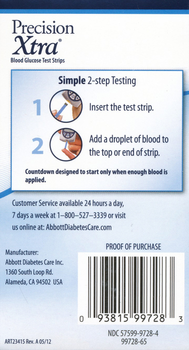 Precision Xtra Test Strip 50 Count By Abbott