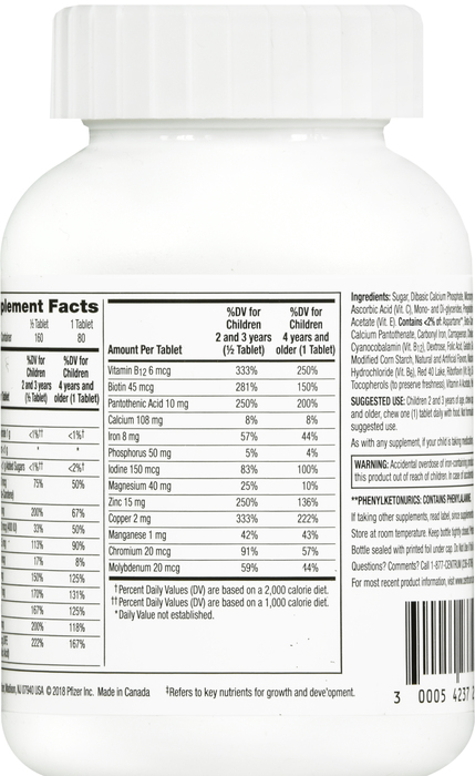 Centrum Kids Multivitamin Chewable Tablets - 80 Count