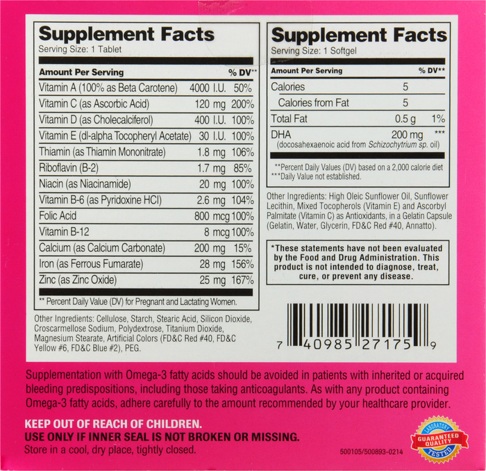 21St Century Prenatal Multivitamin + Dha Tablets 120Ct