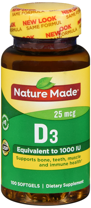 Vit D-3 1000 IU Softgel 100 Count Nature Made By Pharmavite Pharm