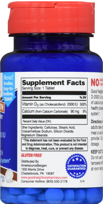 Case of 12 - GNP Vit D 2000 Unit Tab 100