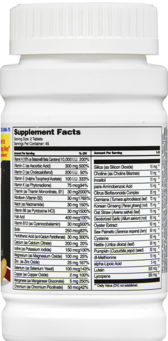 GNP Megamulti For Men Tab 90 mv-mn/folic acid/lutein/hrb178 ORAL