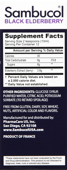 Case of 12- Sambucol Original Black Elderberry Syrup 4Oz By Emerson