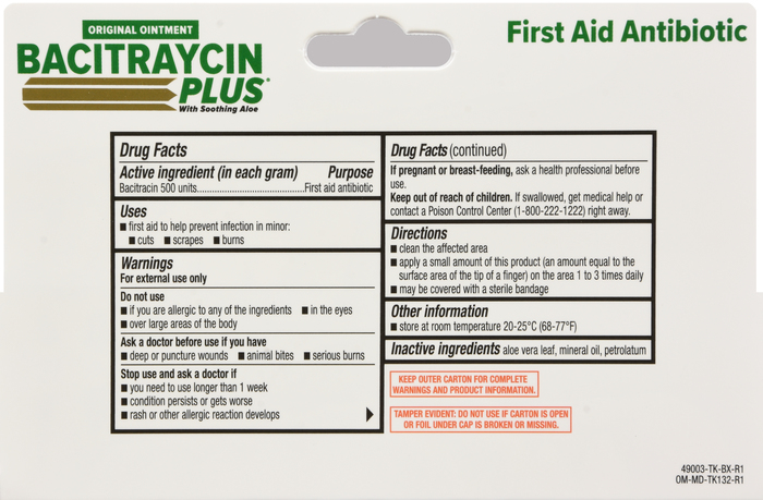 Bacitraycin Plus First Aid Antibiotic Ointment Original 1 OZ